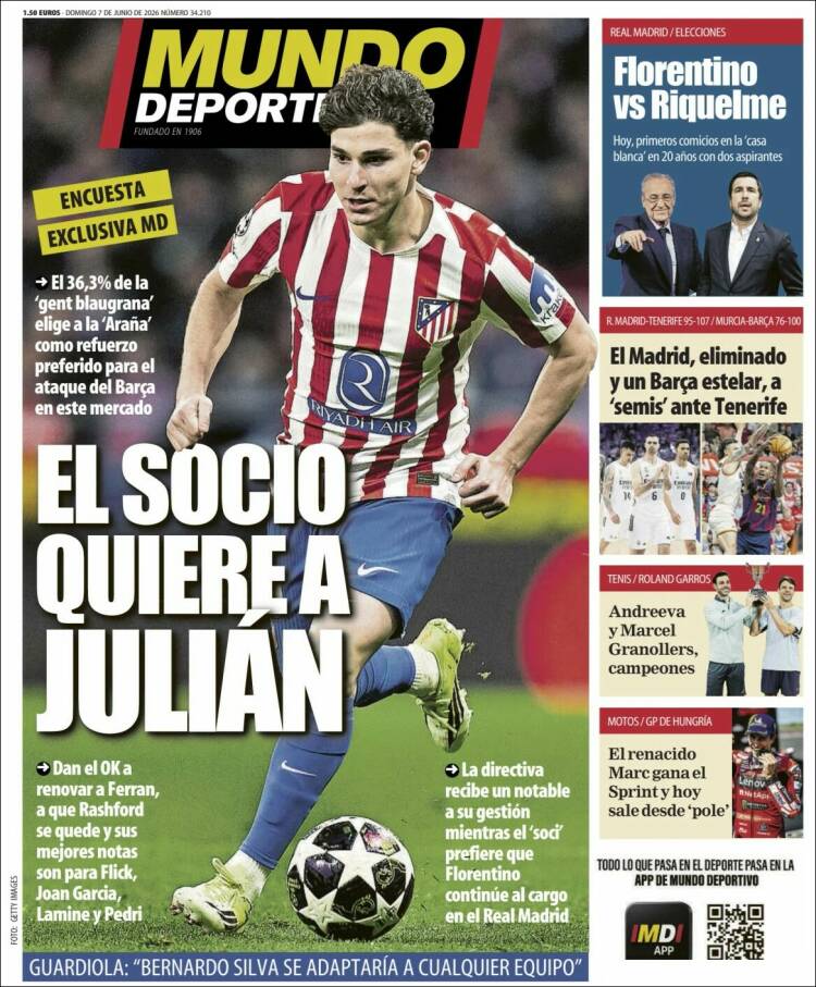 Portadas Deportivas Domingo 7/6/2026 | Sport, Marca, As, MD